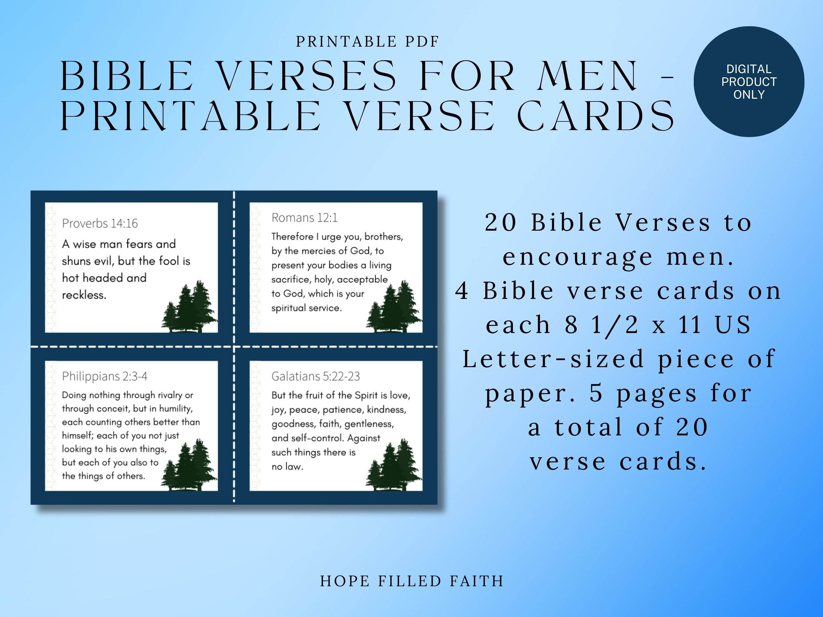 Bible Verses for Men - Printable Scripture Cards for Men and Women ...