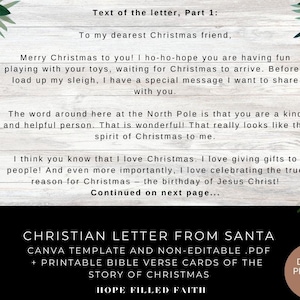 Printable Christian Letter From Santa - Editable Canva Template or ...
