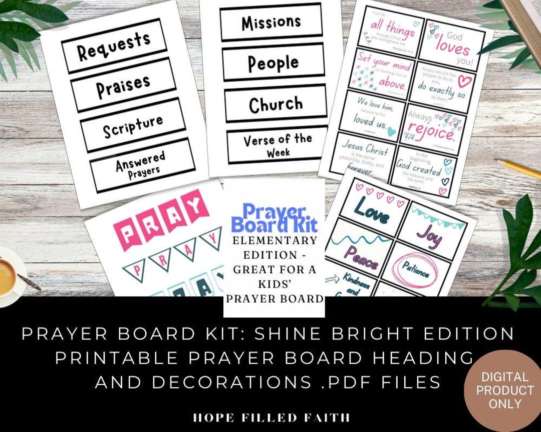 Printable Prayer Board Kit -shine Bright- Christian Church Prayer Group ...