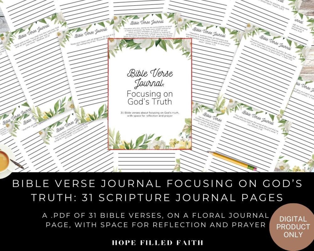 Printable Bible Study Journal Pages: 31 Page PDF With Space for ...