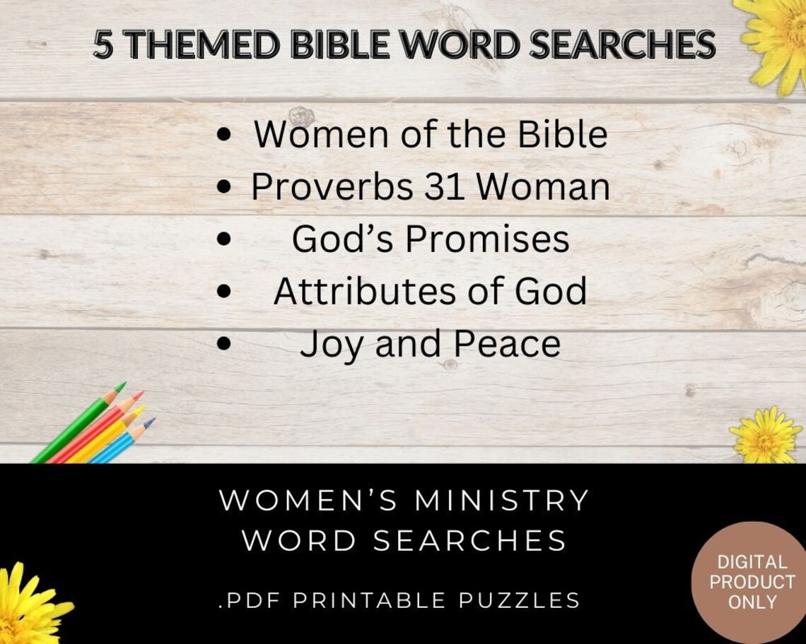 Printable Women's Ministry Word Search - Women of the Bible + More - 5 ...