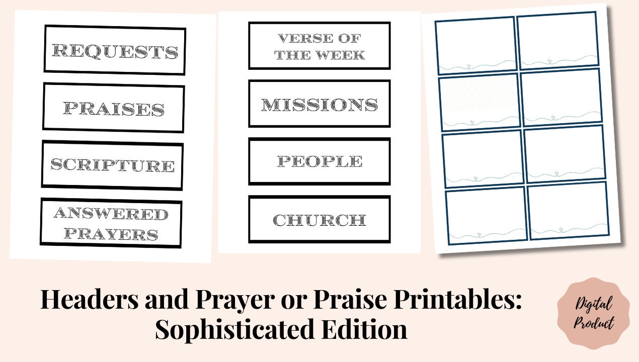 Printable Prayer Board Kit - Sophisticated Edition - Christian Church ...