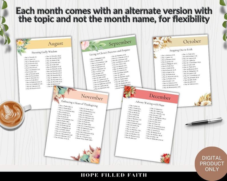 12-month Bible Reading Plan Bundle Volume 1 - Bible Study Guides W ...
