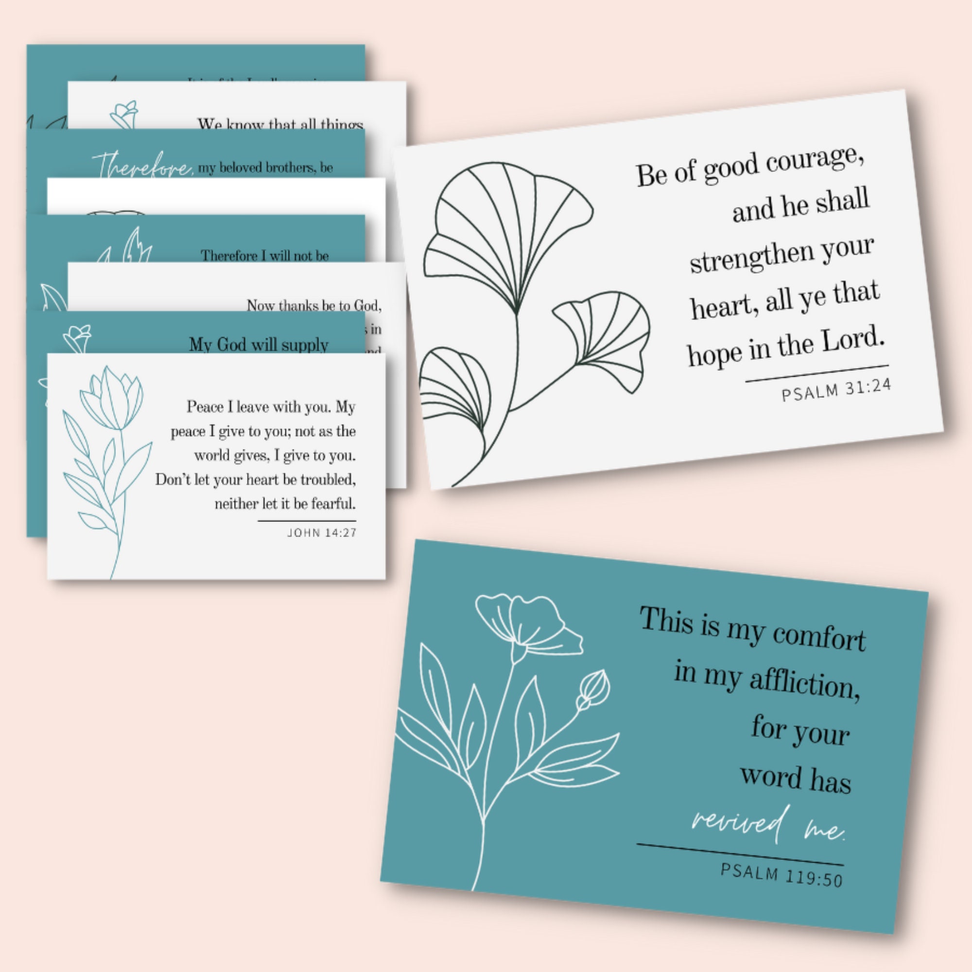 Printable Bible Verse Cards for Hope in Hard Times 4x6 Scripture Cards ...