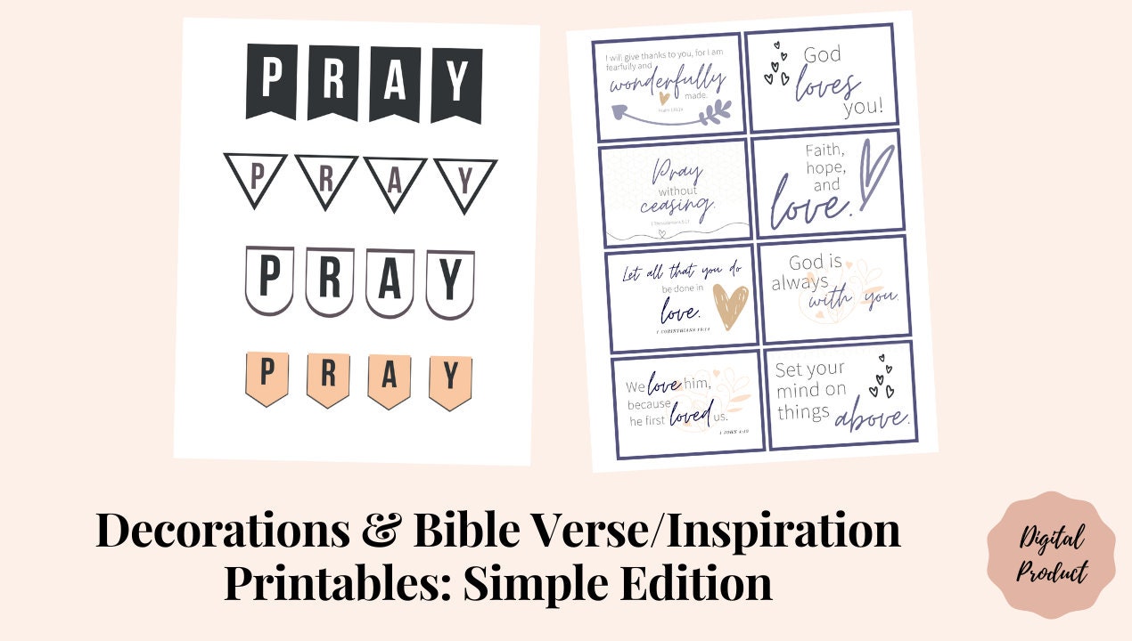 Printable Prayer Board Kit - Simple Edition - Christian Church Prayer ...