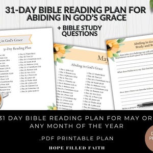Printable God's Grace Bible Study Guide W/bible Reading Plan, Bible ...