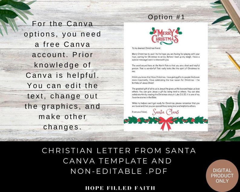 Printable Christian Letter From Santa - Editable Canva Template or ...