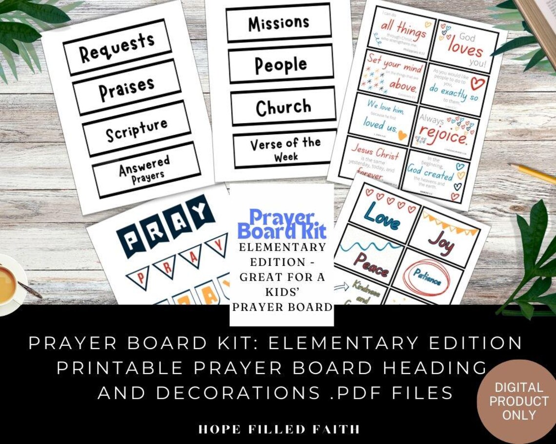 Printable Prayer Board Kit -elementary- Christian Church Prayer Group ...