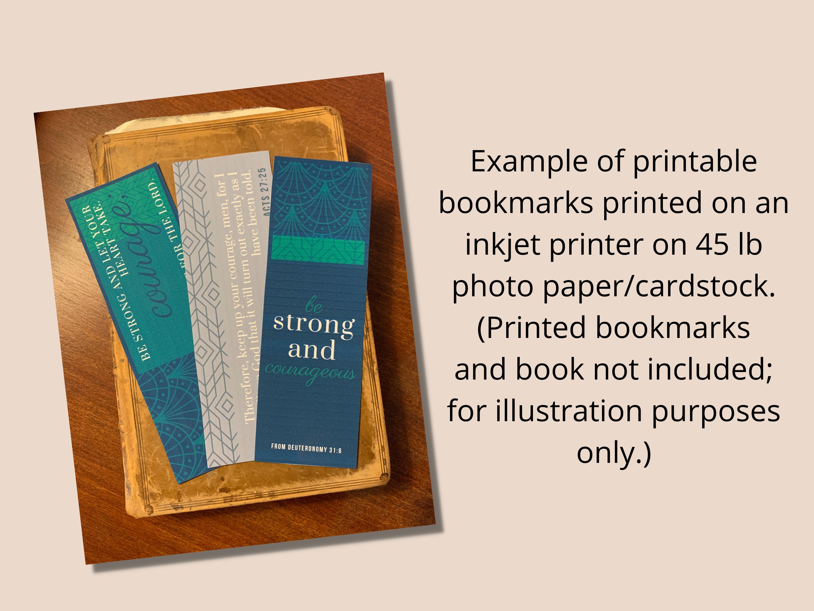 Printable Bible Verse Bookmarks for Courage Christian Inspirational ...