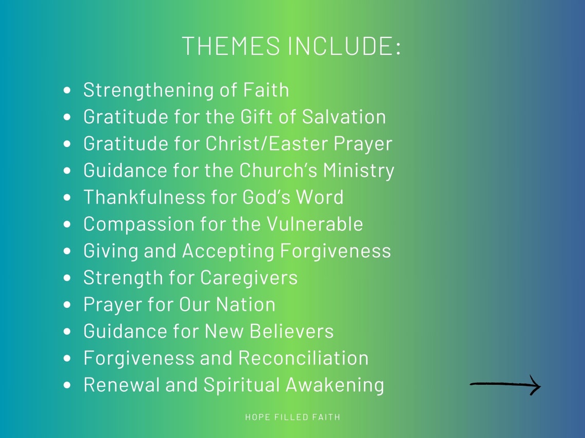 Printable Prayer Guide for Prayer Meetings and Quiet Time With Weekly ...