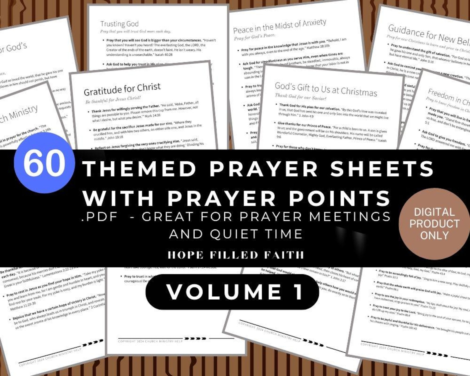 Printable Prayer Guide for Prayer Meetings and Quiet Time Volume 1 With ...