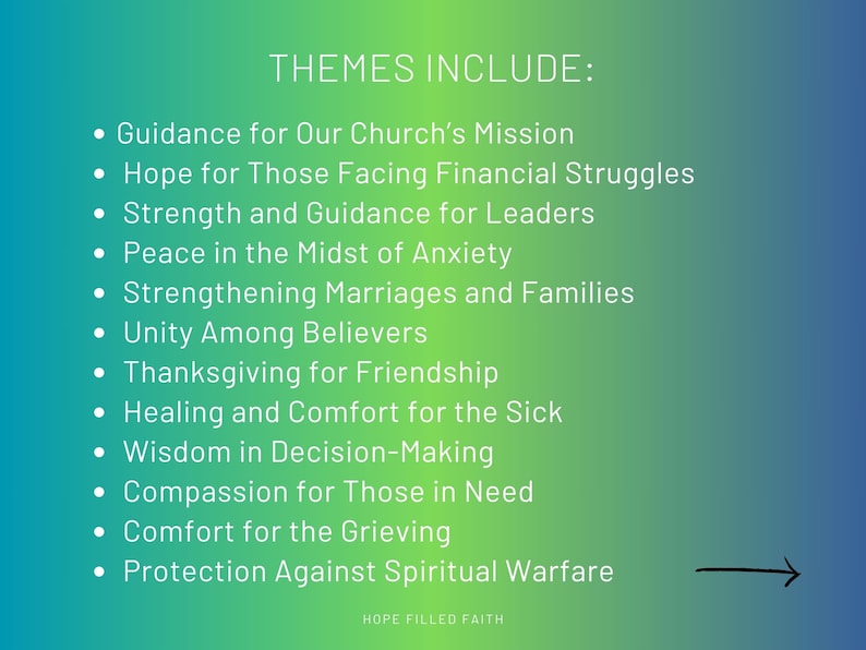 Printable Prayer Guide for Prayer Meetings and Quiet Time With Weekly ...