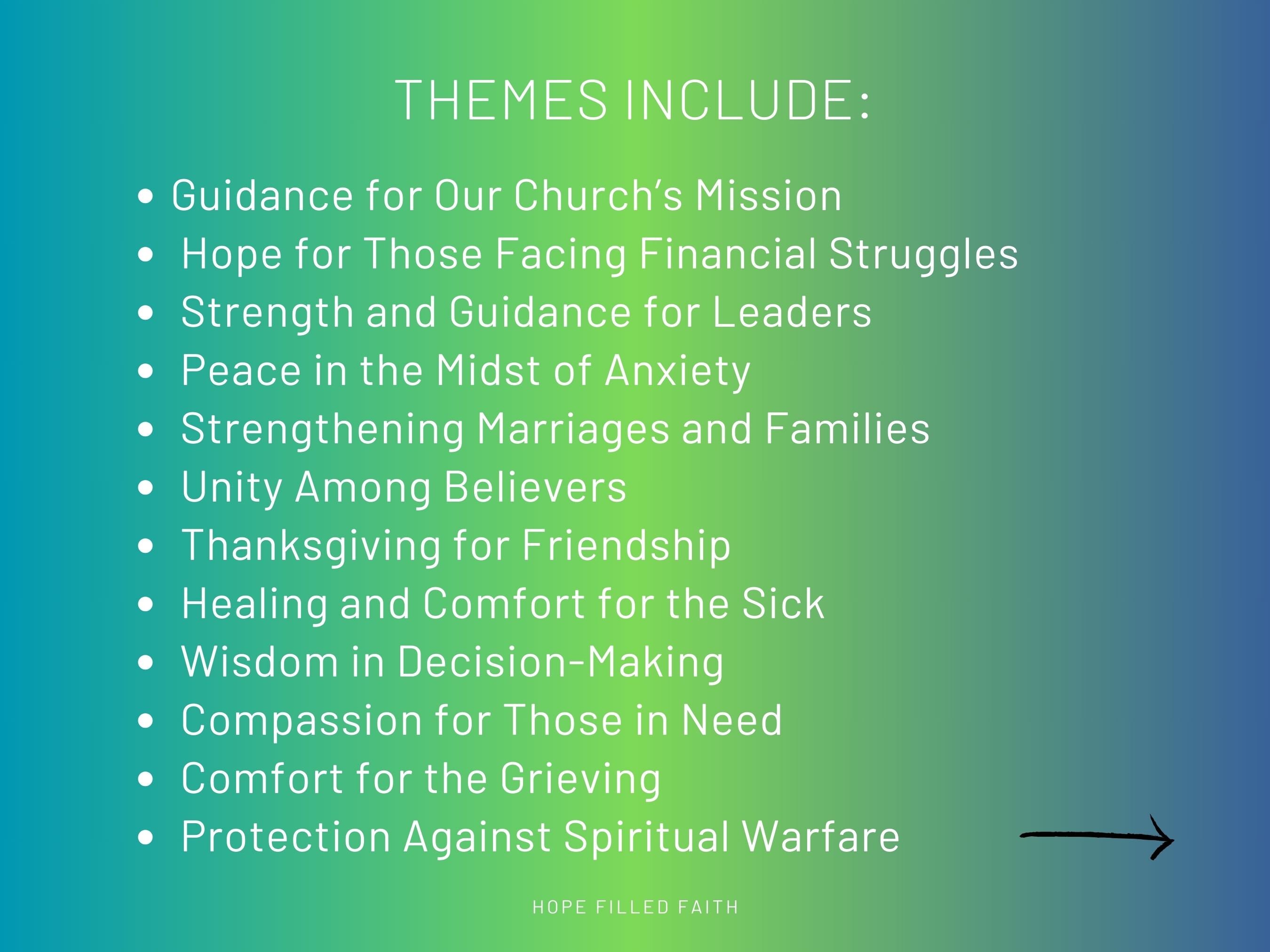 Printable Prayer Guide for Prayer Meetings and Quiet Time With Weekly ...