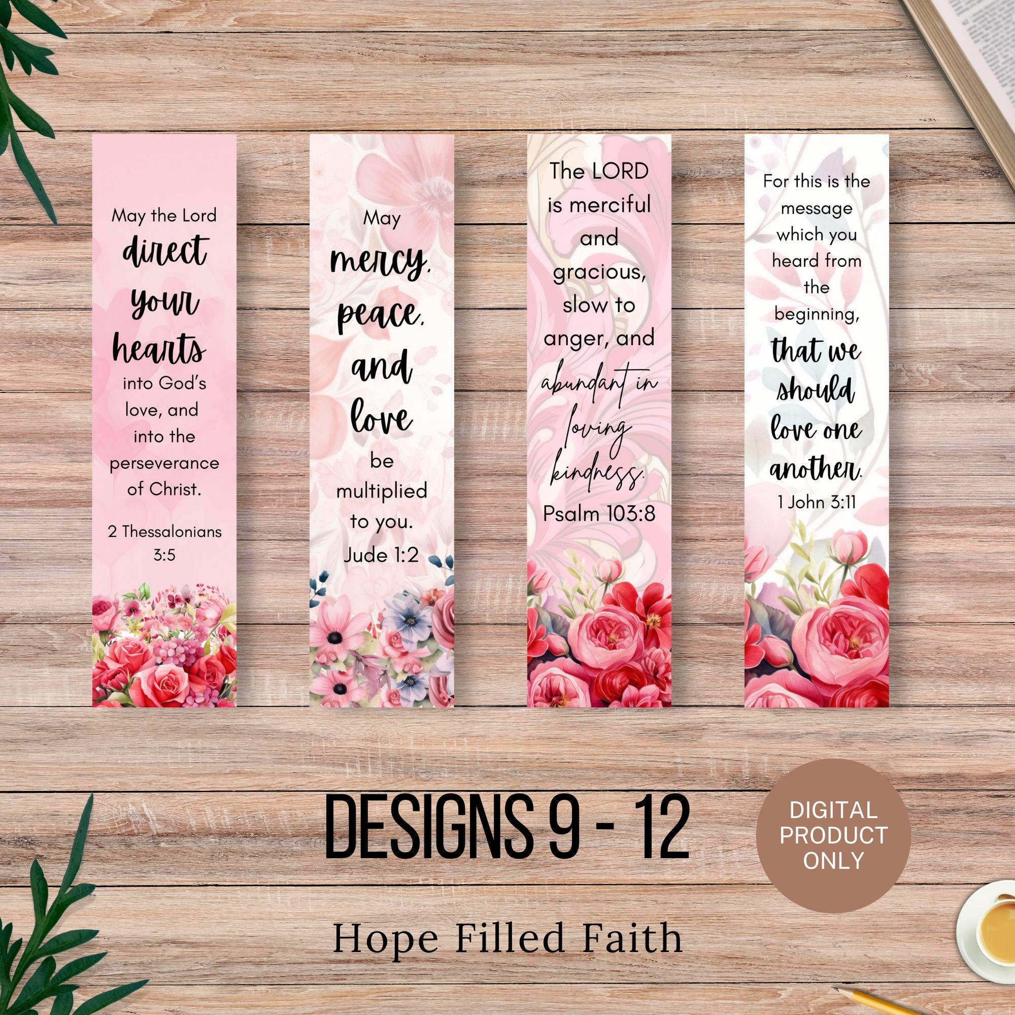 Printable Bible Verse Bookmarks About Love - 12 Designs in 3 Sizes ...