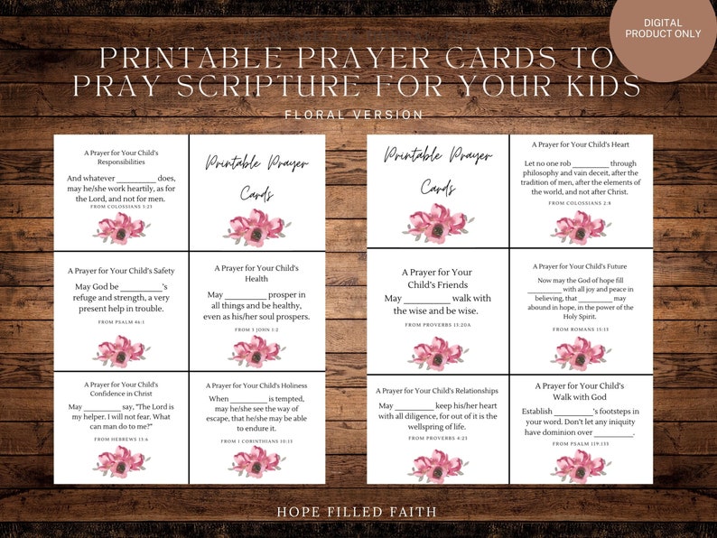 Printable Prayer Cards for a Parent to Pray for Their Child | Printable ...