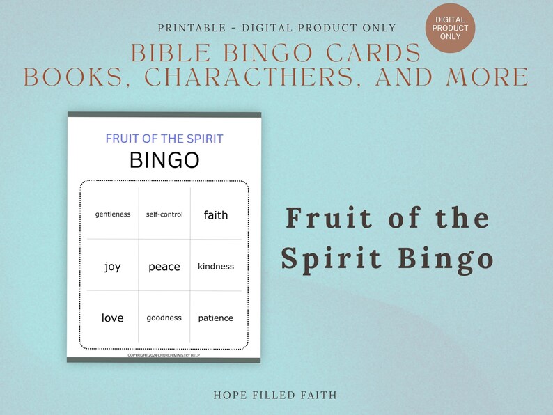 Printable Bible Knowledge 7 Game Bingo Set - Books of the Bible, Bible ...