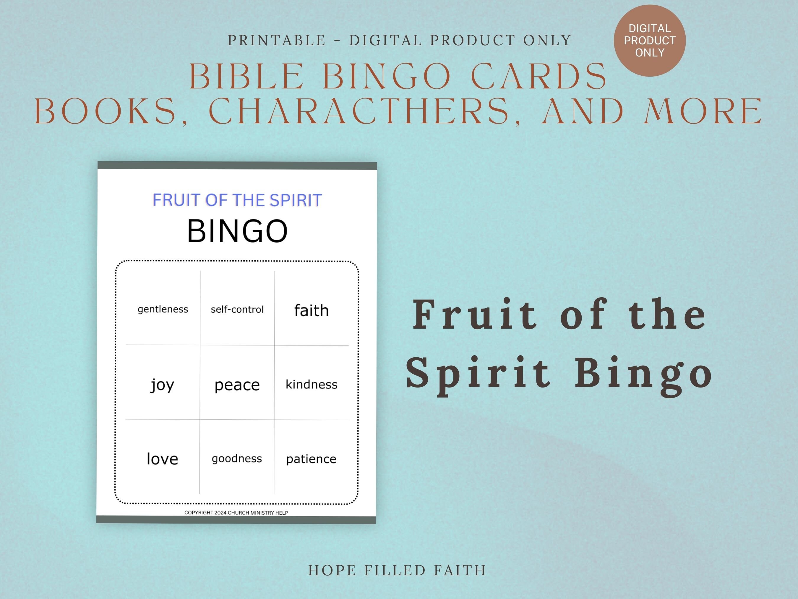 Printable Bible Knowledge 7 Game Bingo Set - Books of the Bible, Bible ...
