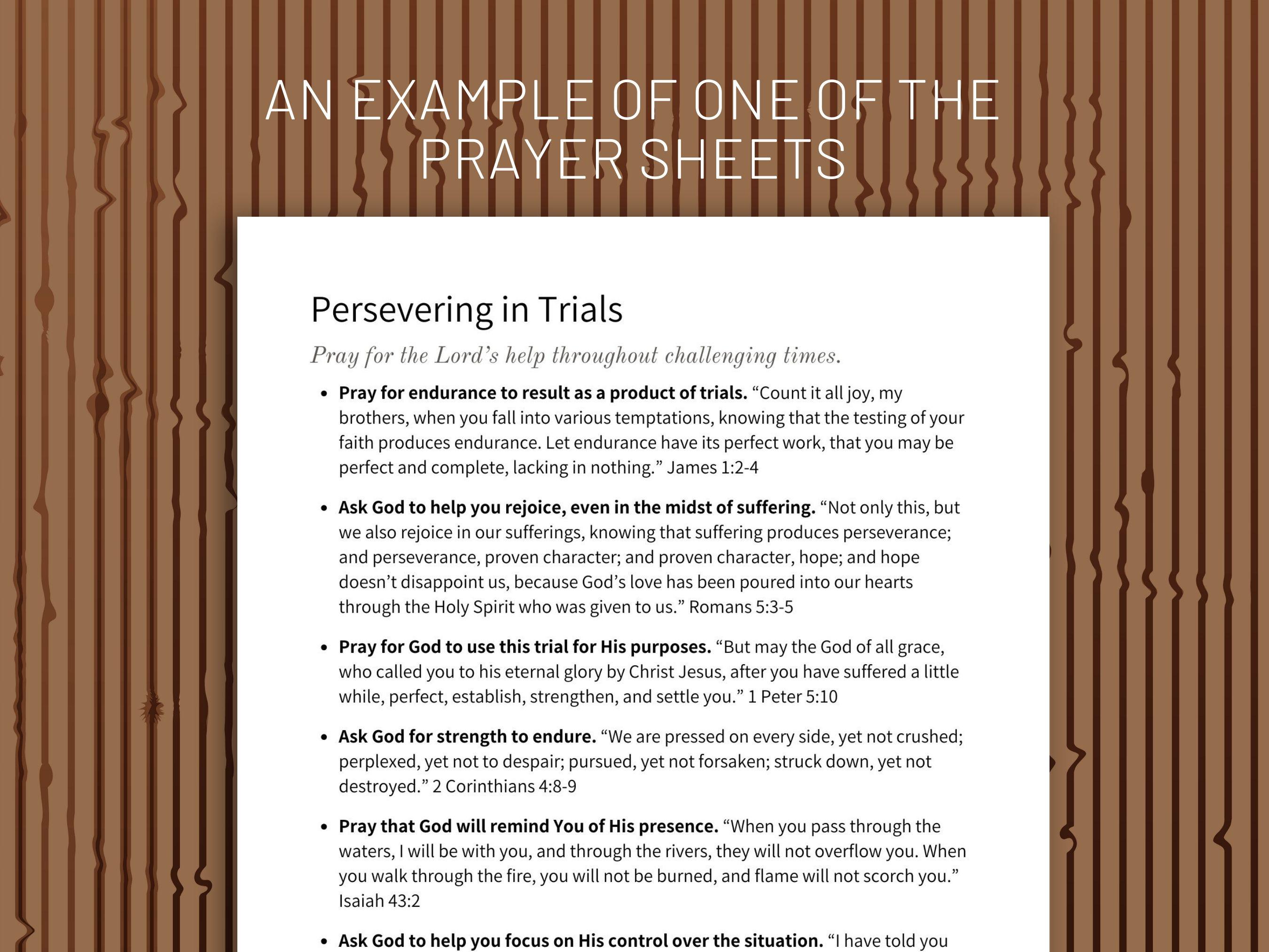Printable Prayer Guide for Prayer Meetings and Quiet Time Volume 2 With ...