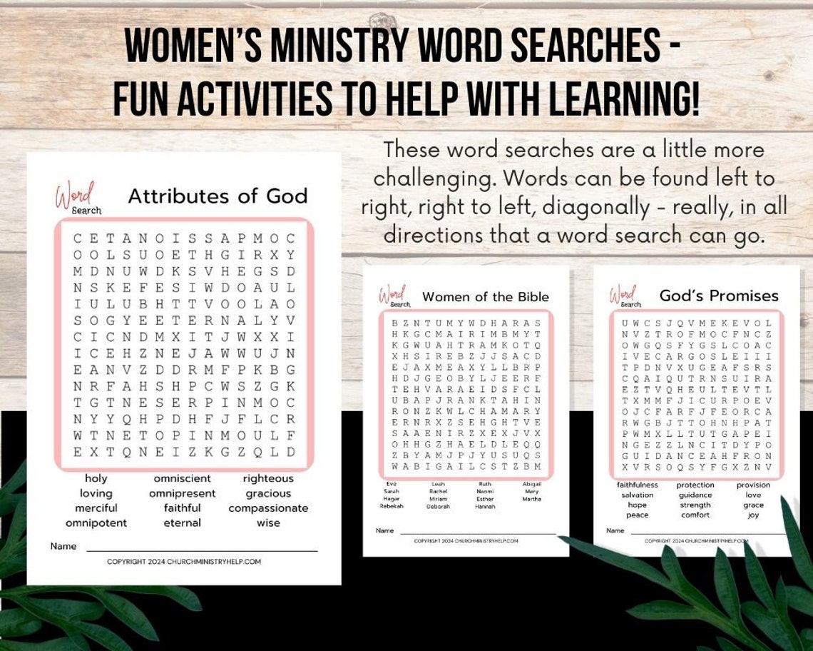 Printable Women's Ministry Word Search - Women of the Bible + More - 5 ...