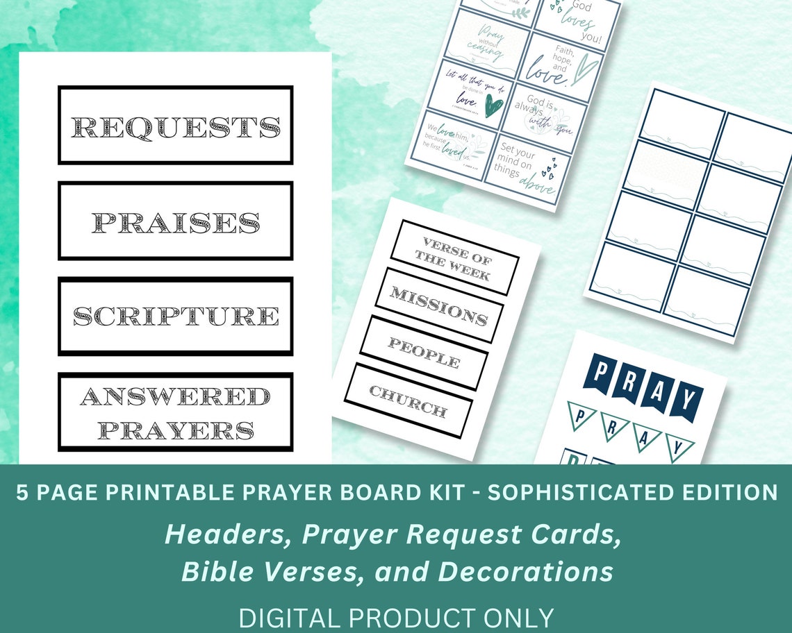 Printable Prayer Board Kit - Variety Pack - Christian Church Prayer ...
