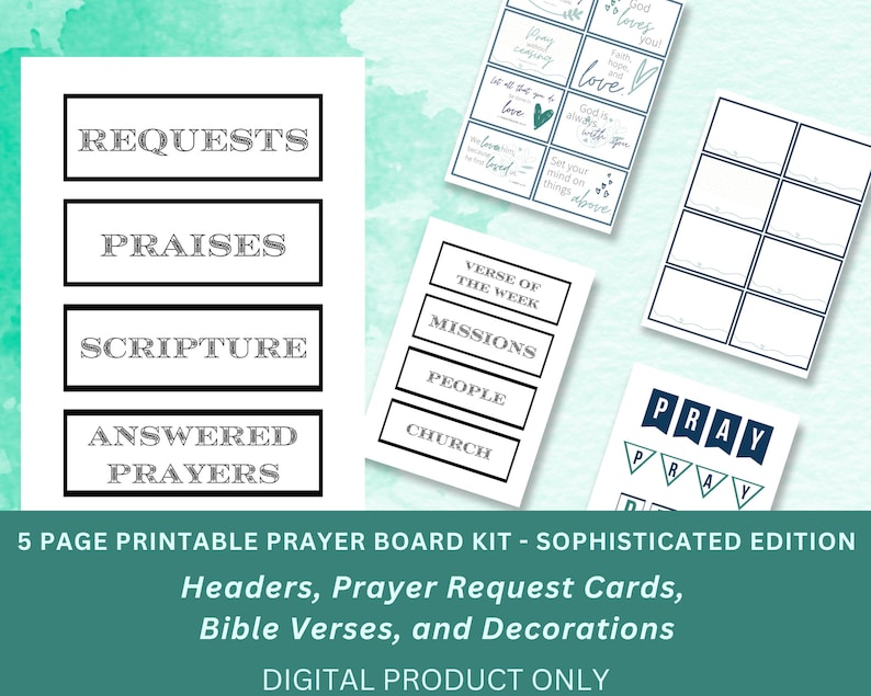 Printable Prayer Board Kit - Variety Pack - Christian Church Prayer ...