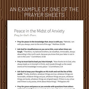 Printable Prayer Guide for Prayer Meetings and Quiet Time Volume 1 With ...