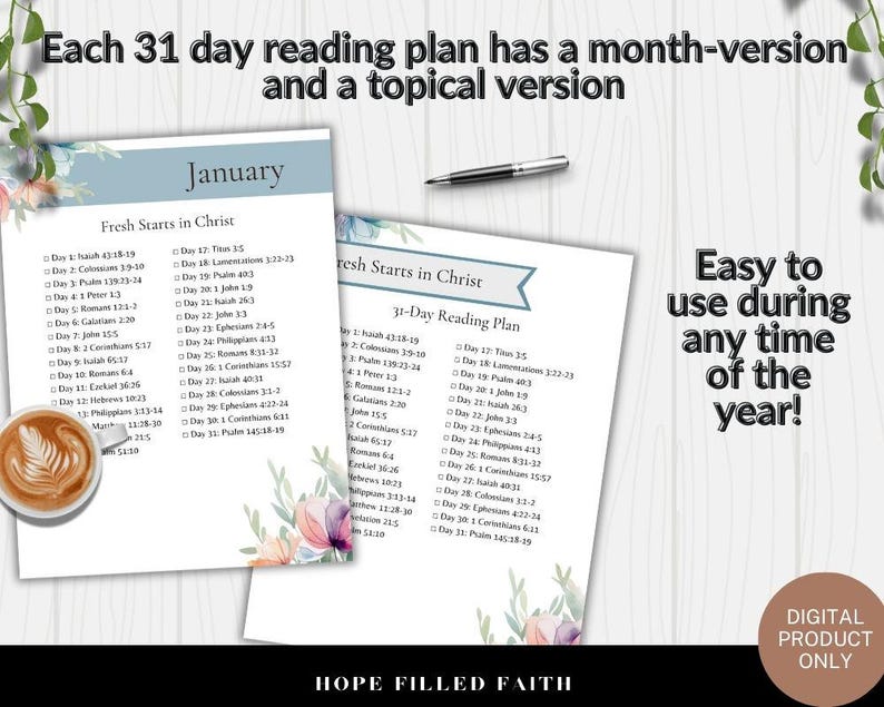 12-month Bible Reading Plan Bundle Volume 1 - Bible Study Guides W ...