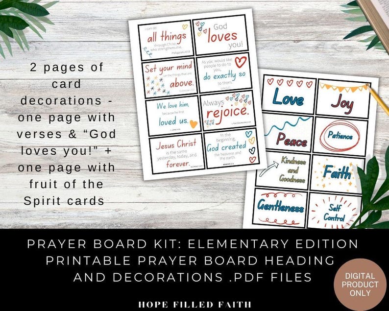 Printable Prayer Board Kit -elementary- Christian Church Prayer Group ...