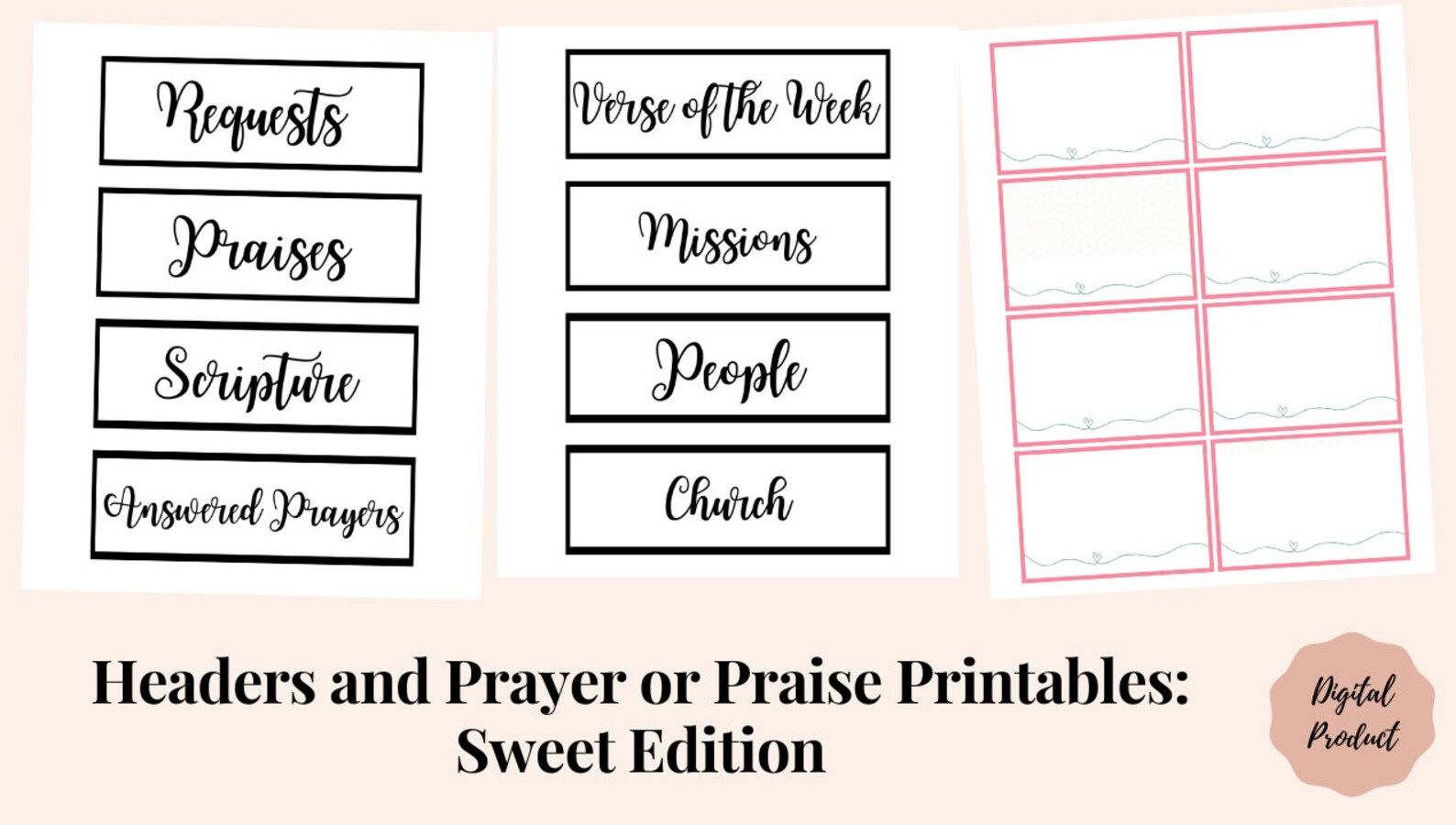 Printable Prayer Board Kit - Variety Pack - Christian Church Prayer ...
