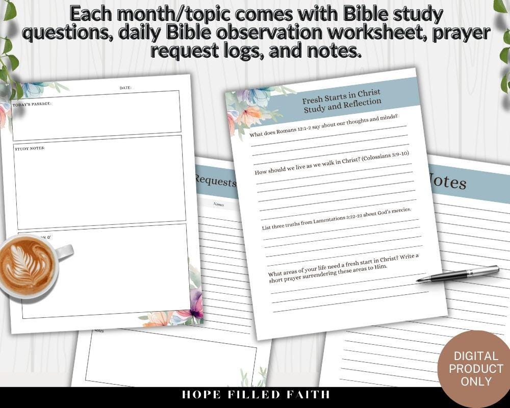 12-month Bible Reading Plan Bundle Volume 1 - Bible Study Guides W ...