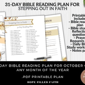Printable Faith Bible Study Guide With Bible Reading Plan, Bible Study ...