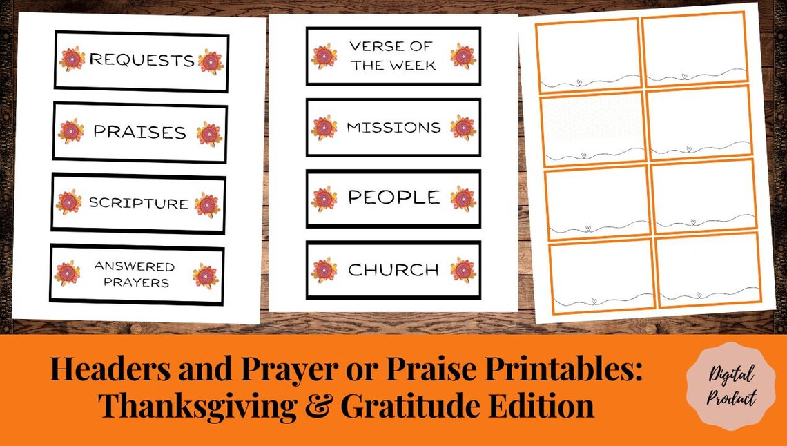Printable Prayer Board Kit Gratitude and Thanksgiving Edition ...