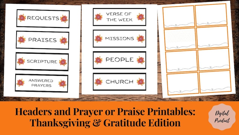Printable Prayer Board Kit - Gratitude and Thanksgiving Edition ...