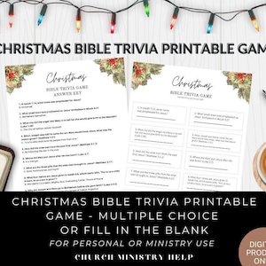 Printable .PDF Christmas Bible Trivia Quiz for Church - Multiple Choice ...