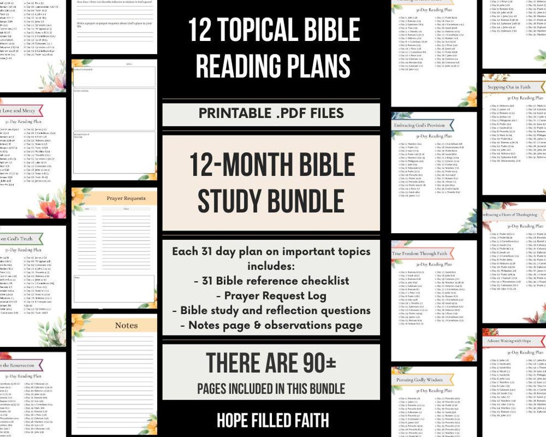 12-month Bible Reading Plan Bundle - Bible Study Guides W/reading Plans ...