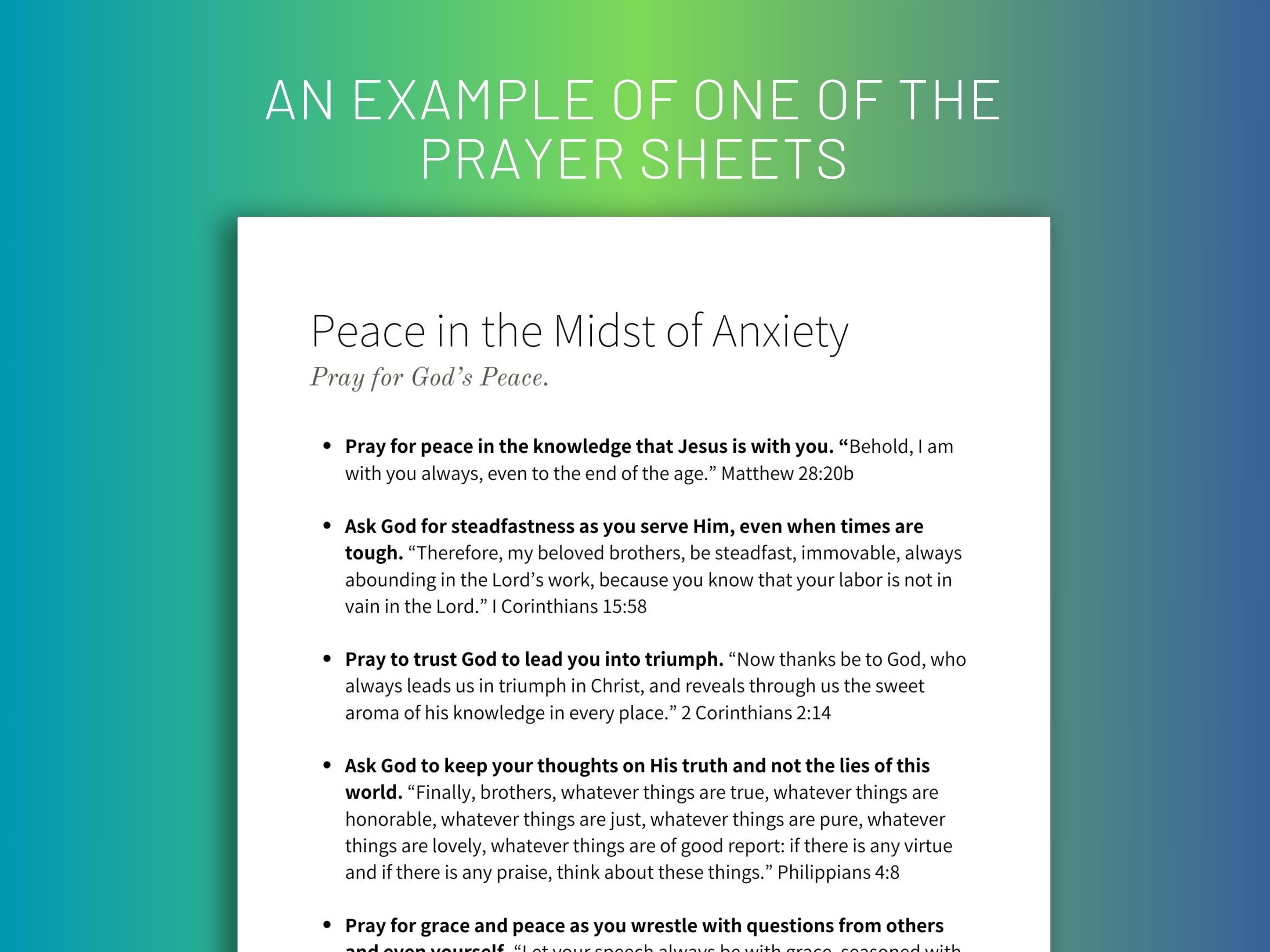 Printable Prayer Guide for Prayer Meetings and Quiet Time With Weekly ...