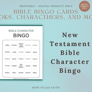 Printable Bible Knowledge 7 Game Bingo Set - Books of the Bible, Bible ...
