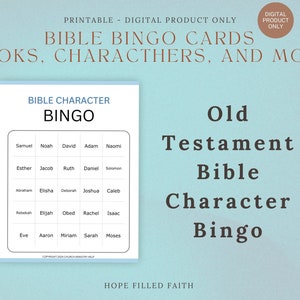 Printable Bible Knowledge 7 Game Bingo Set - Books of the Bible, Bible ...