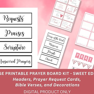 Printable Prayer Board Kit - Variety Pack - Christian Church Prayer ...