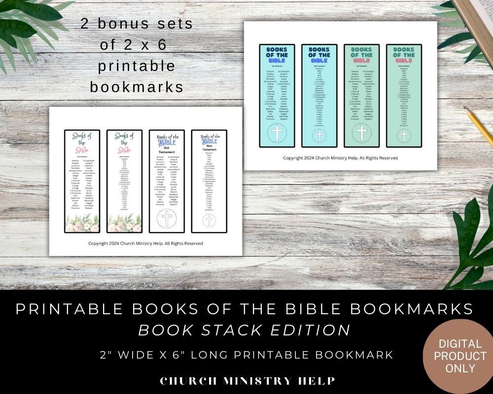 Printable Books of the Bible Bookmarks Old & New Testament Books ...