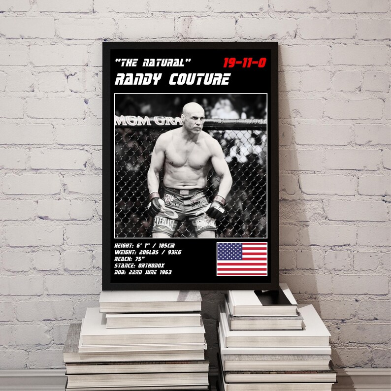 MMA Digital UFC Fighter Print - Randy the Natural Couture Black Wall ...