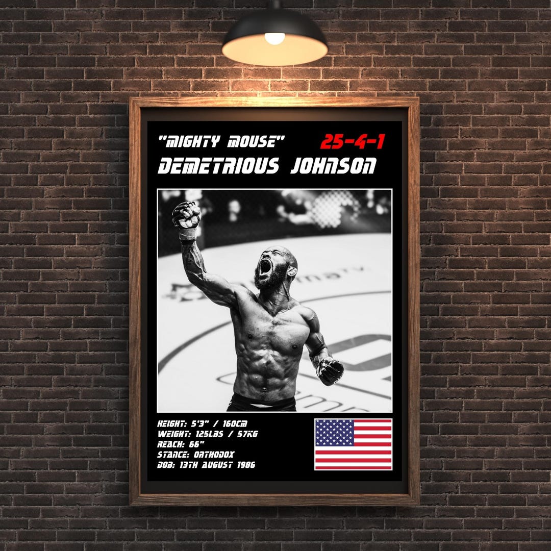 MMA Digital UFC Fighter Print - Demetrious Mighty Mouse Johnson Black ...
