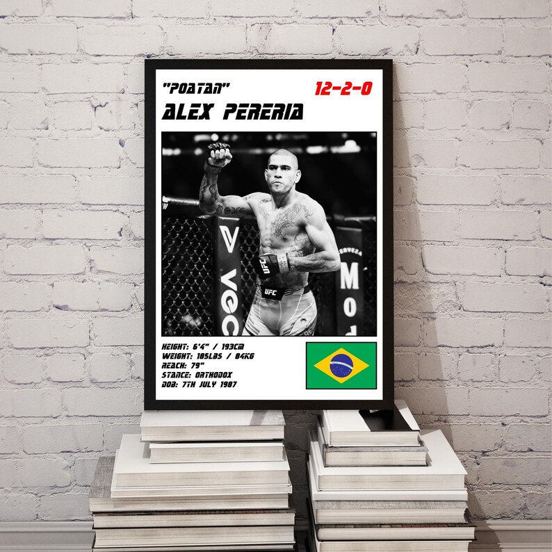 MMA Digital UFC Fighter Print - Alex Poatan Pereria White Wall Poster ...