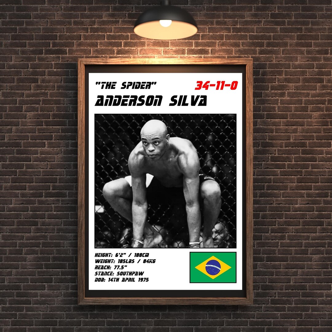 MMA Digital UFC Fighter Print - Anderson the Spider Silva White Wall ...