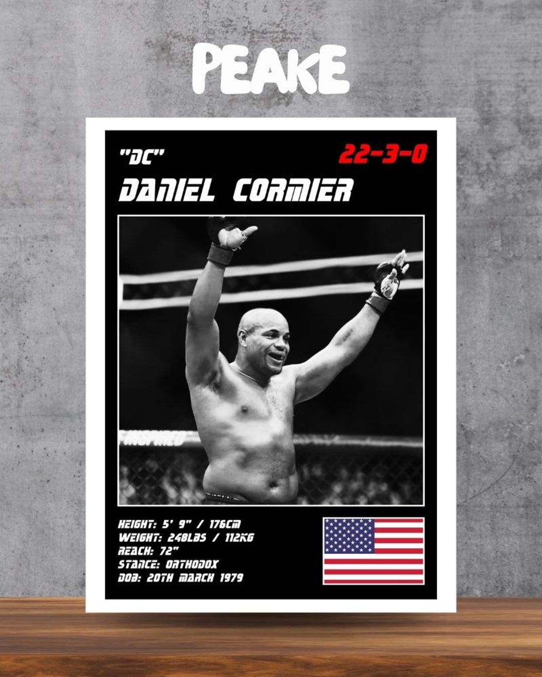 Daniel dc Cormier UFC Fighter Digital Print Poster black Iconic MMA ...