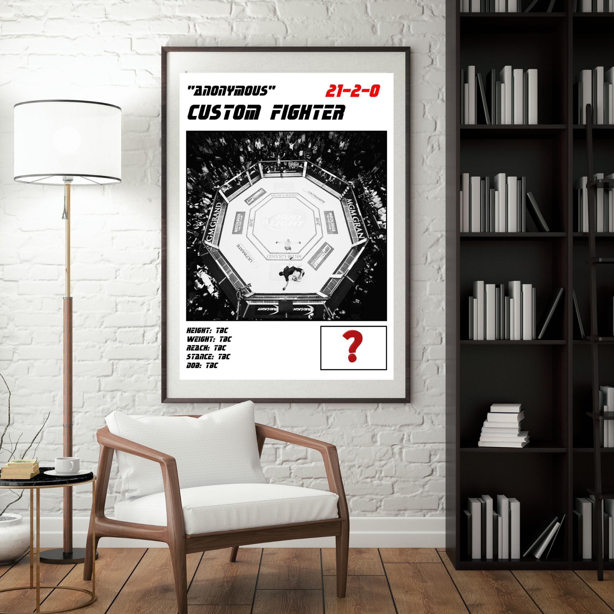 MMA Digital UFC Fighter Print - Custom Fighter (choose Any - White OR ...