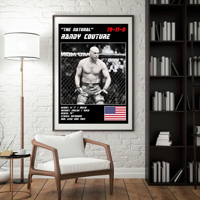 MMA Digital UFC Fighter Print - Randy the Natural Couture Black Wall ...