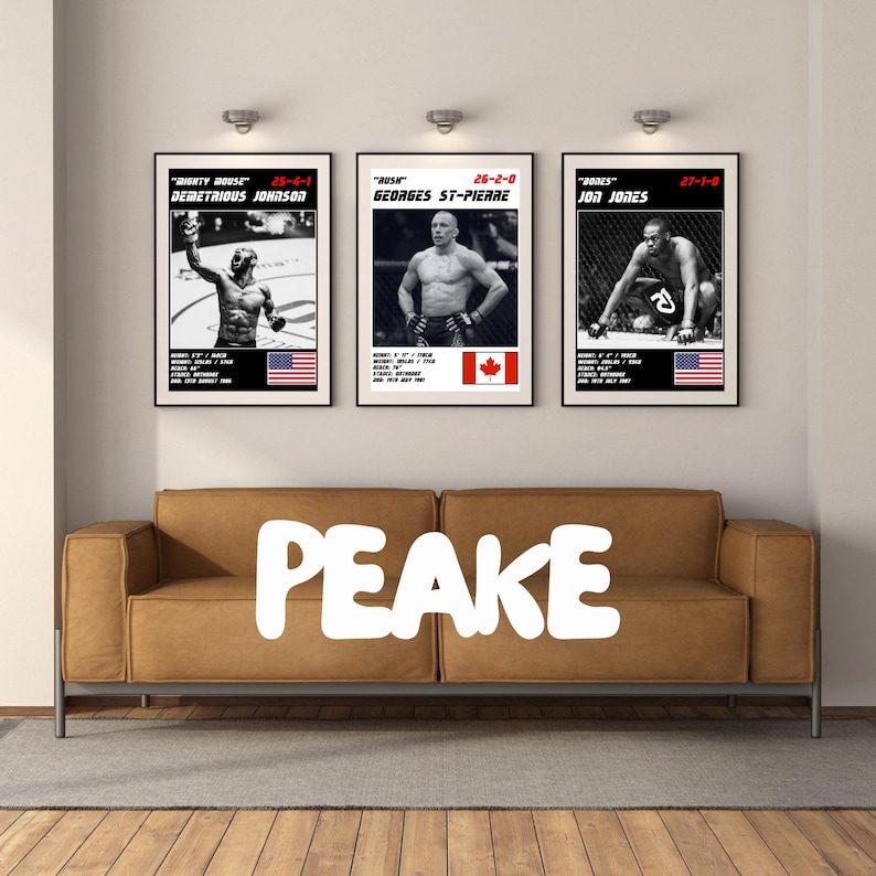 MMA Digital UFC Fighter Print - Custom Fighter (choose Any - White OR ...