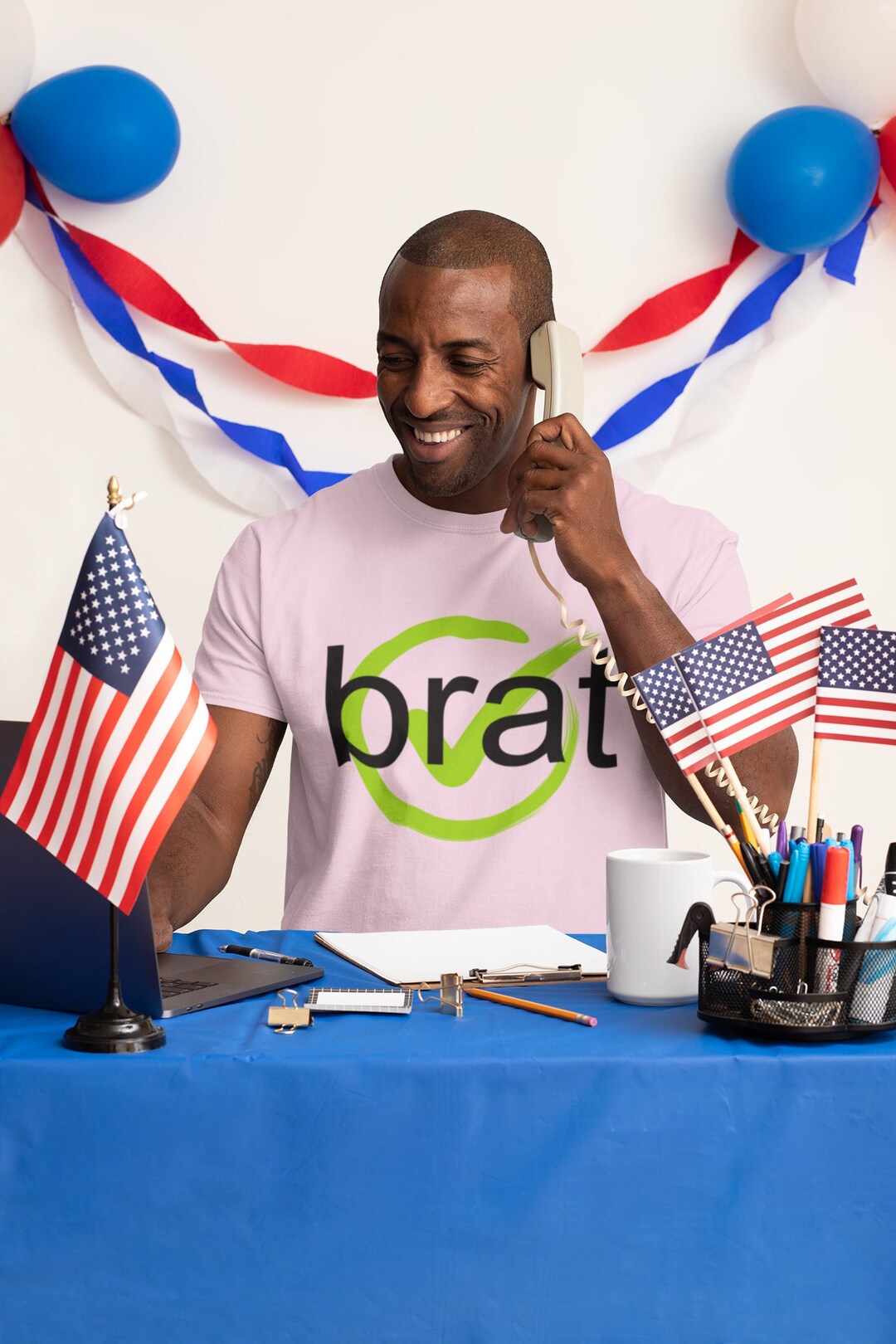 Bright Green Checkmark Brat Political Tee Shirt Minimalist Brat ...