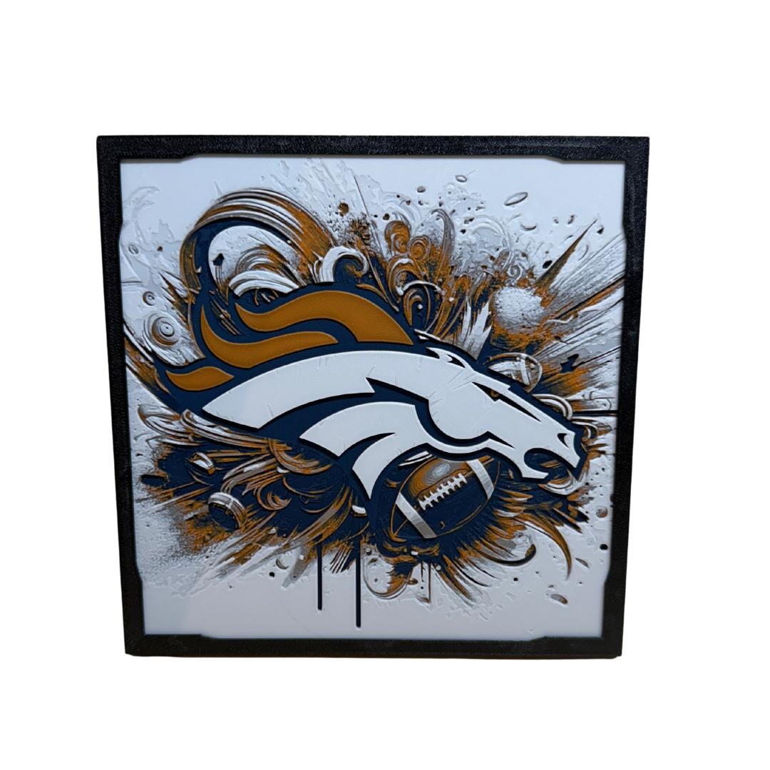 NFL Denver Broncos 3D Printed Artwork Collectible Man Cave Memorabilia ...